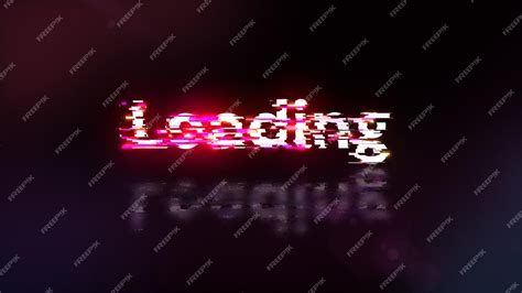 Premium Photo 3d Rendering Loading Text With Screen Effects Of Technological Glitches