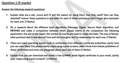Solved Question Marks Answer The Following Research Chegg Com