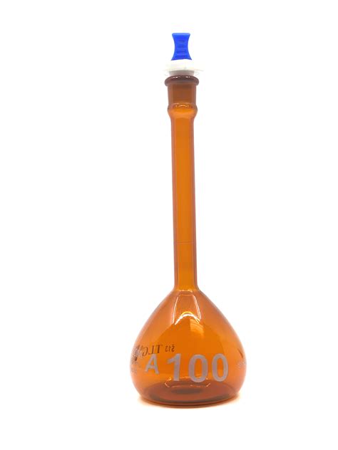 Buy Online Volumetric Flask Amber 1000ml Narrow Mouth Pe Stopper 22 Class A Volumetric