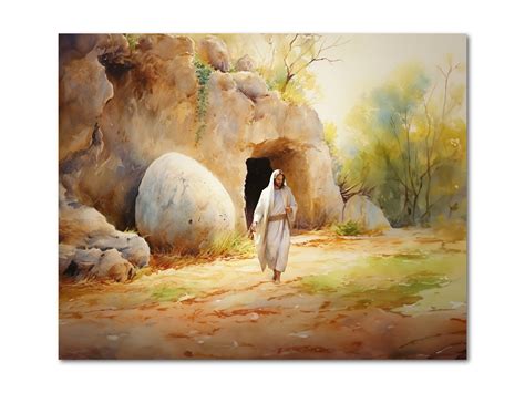 Jesus Resurrection Art Empty Tomb Christian Easter Print Digital