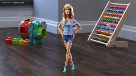 Barbie Doll In Shorts 3d Model 79 3ds Blend C4d Fbx Max Ma