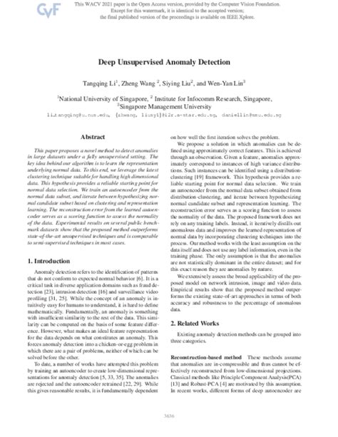 Pdf Deep Unsupervised Anomaly Detection