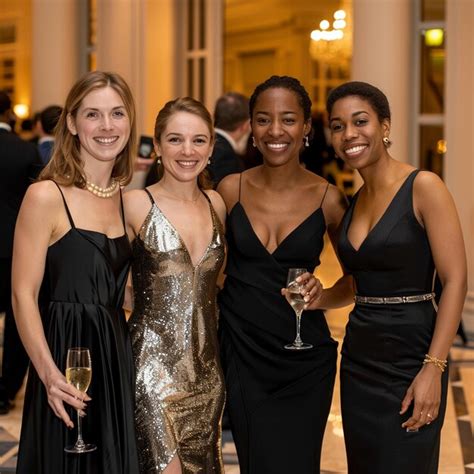 Charity Gala With Sophisticated Attendees In Formal Attire Premium Ai