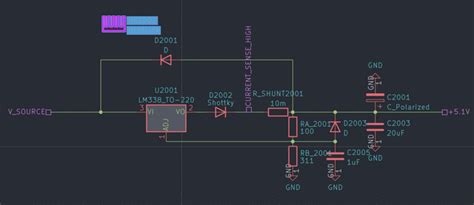 Best Way To Approach Lm338 With Resistive Current Sensing And Diode On