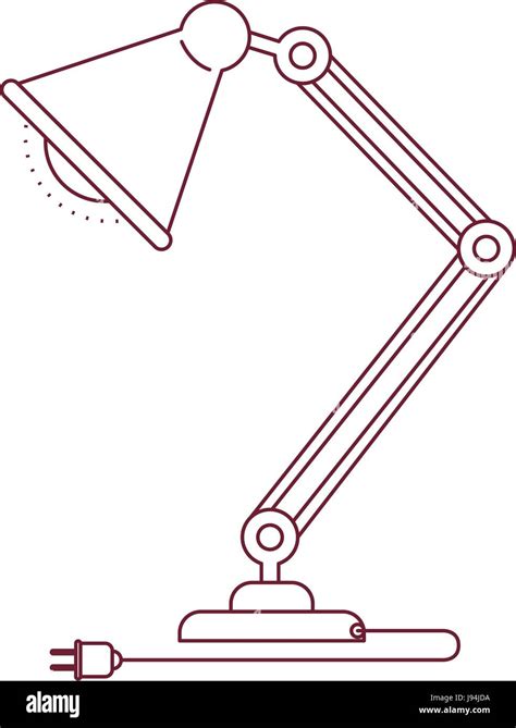 Dark Red Line Contour Of Modern Desk Lamp Stock Vector Image And Art Alamy