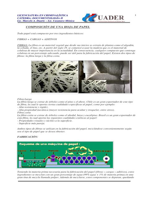 Composición Y Fabricación Del Papel Pdf Papel Fibras