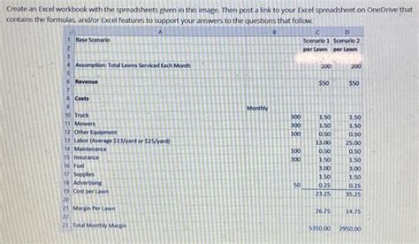 Solved Create An Excel Workbook With The Spreadsheets Given Chegg Com