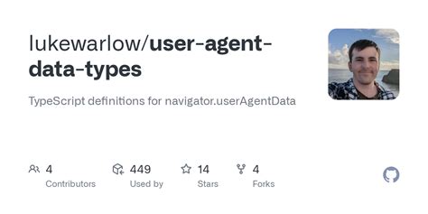 GitHub Lukewarlow User Agent Data Types TypeScript Definitions For Navigator UserAgentData