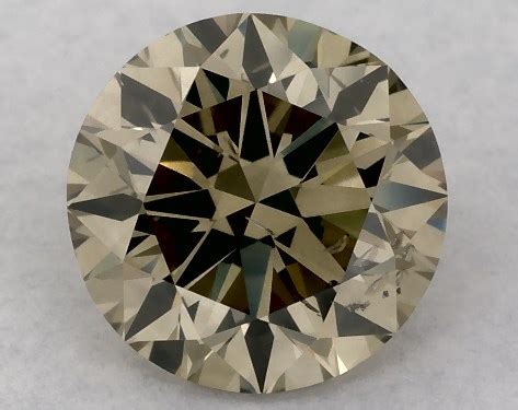 Gia 090 Carat Fancy Yellow Brown Si2 Round Cut Diamond