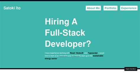 Developer Portfolio Codesandbox Developer Portfolio Codesandbox