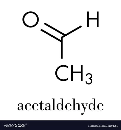 Acetaldehyde Ethanol Molecule Chemical Structure Vector Image