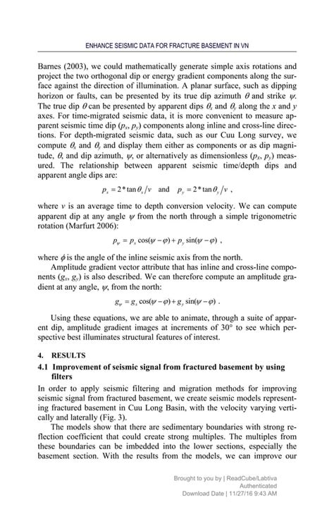 Enhancement Of Seismic Data Processing And Interpr Pdf