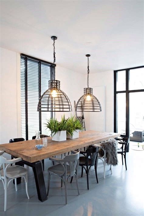주방 식탁 테이블 의자 펜던트 조명 디자인 Eetkamer Industrieel Eetkamer Decoreren Home Deco