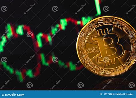 Bitcoin On The Chart Stock Image Image Of Investment