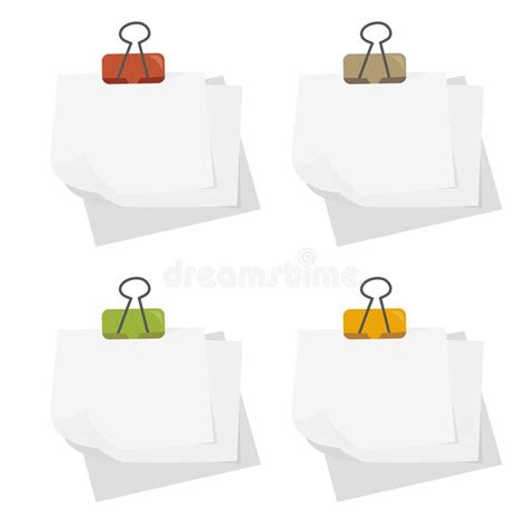 Note Paper With Multi Colored Pushpins And Clothespins Stock Vector Illustration Of Reminder