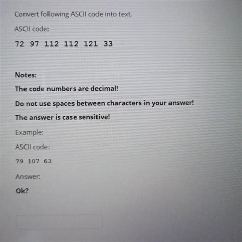 Solved Convert Following Ascii Code Into Text Ascii Code