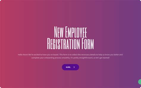 Employee Registration Form Template Surveysparrow