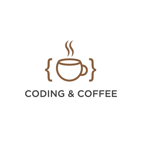 Coding And Coffee Logo Design Template Vector Vector Art At Vecteezy