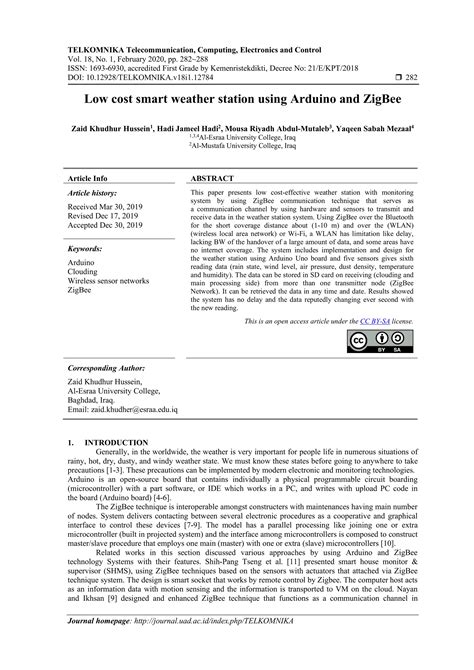 Low Cost Smart Weather Station Using Arduino And Zigbee Pdf