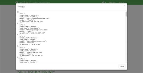 generador de datos aleatorios csv json sql mockaroo zoedev