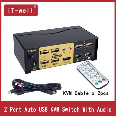 Aliexpress Com Buy USB HDMI KVM Switch 2 Port HDMI USB2 0 With Audio Cables Splitter Mouse