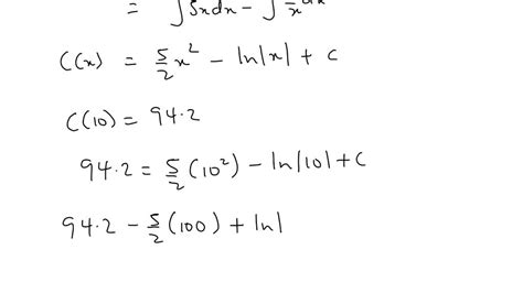 Solvedbusiness And Economics 45 52 Cost Find The Cost Function For Each Marginal Cost
