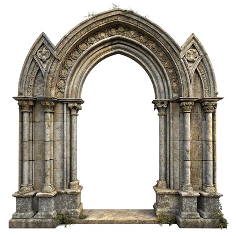 Ancient Stone Archway Entrance Gothic Architecture Medieval Style