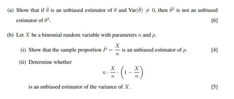 Solved a Show that if ê is an unbiased estimator of and Chegg