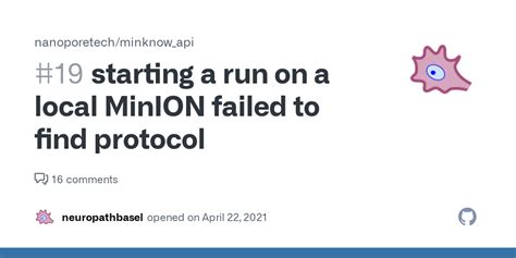 starting a run on a local minion failed to find protocol · issue 19