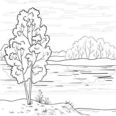 Coloriage Rivière Et La Nature Dessin Gratuit à Imprimer
