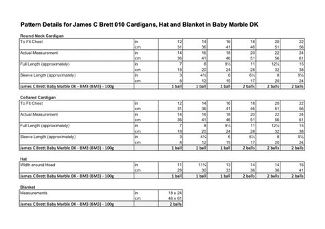 James C Brett Knitting Pattern JB003 Knitting Crochet Patterns