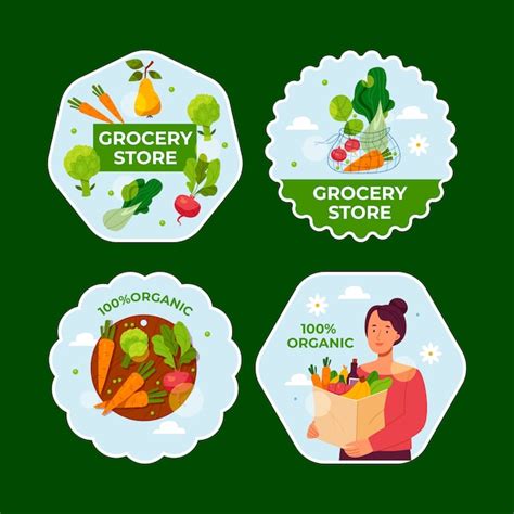 Free Vector Grocery Store Labels Template
