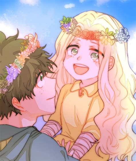 Two People With Blonde Hair Are Kissing Each Other