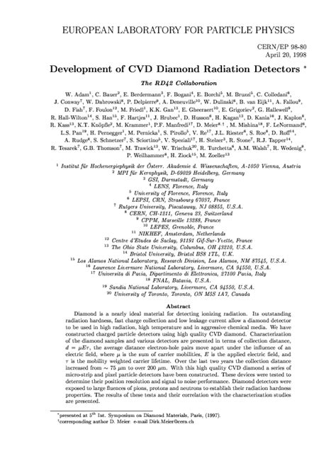 Pdf Pulse Height Distribution And Radiation Tolerance Of Cvd Diamond