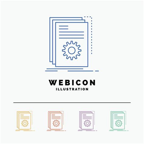 App Build Developer Program Script 5 Color Line Web Icon Template