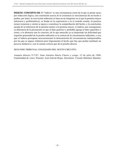 Indicio Concepto De El Indicio