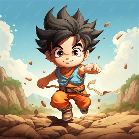 Imagen De Dibujos Animados De Dragon Ball Y Goku Por Ia Foto Premium