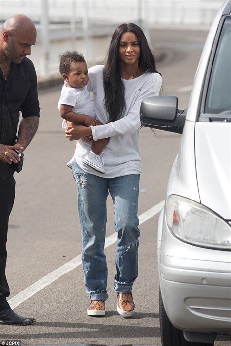 Ciara Swings Her Nine Month Old Son Future Over Her Hip As She Jets Out Of Sydney Daily Mail