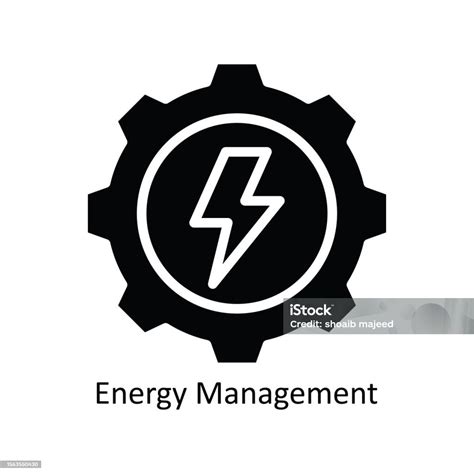 에너지 관리 벡터 솔리드 아이콘 디자인 그림입니다 자연과 생태 흰색 배경에 기호 Eps 10 파일 개념에 대한 스톡 벡터 아트