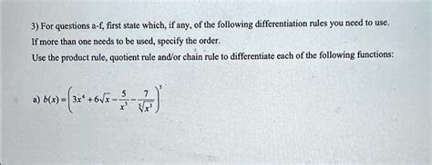 3 For Questions A F First State Which If Any Of The Following
