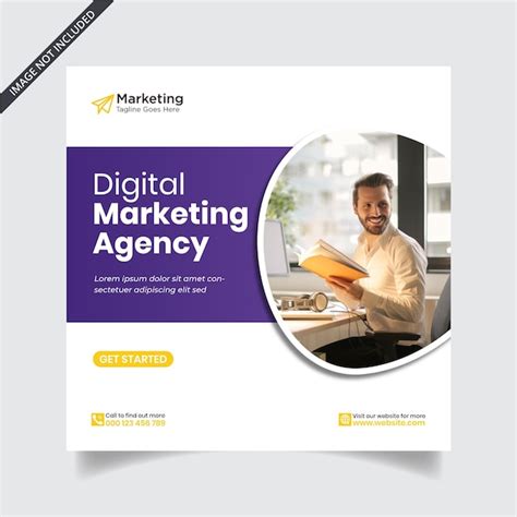 디지털 마케팅 및 소셜 미디어 인스 타 그램 게시물 및 웹 배너 디자인 서식 파일 프리미엄 벡터 프리미엄 벡터