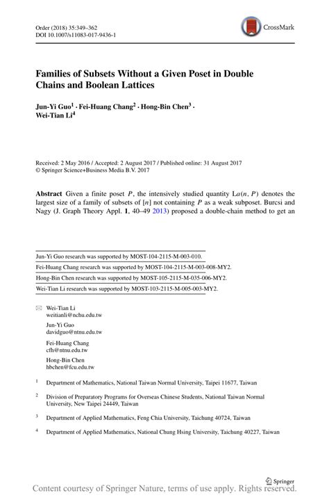 Families Of Subsets Without A Given Poset In Double Chains And Boolean Lattices Request Pdf
