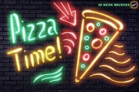 Neon Procreate Brushes Instant Digital Download Etsy