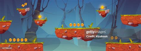Cartoon Isolated Floating Platform Game Asset High Res Vector Graphic