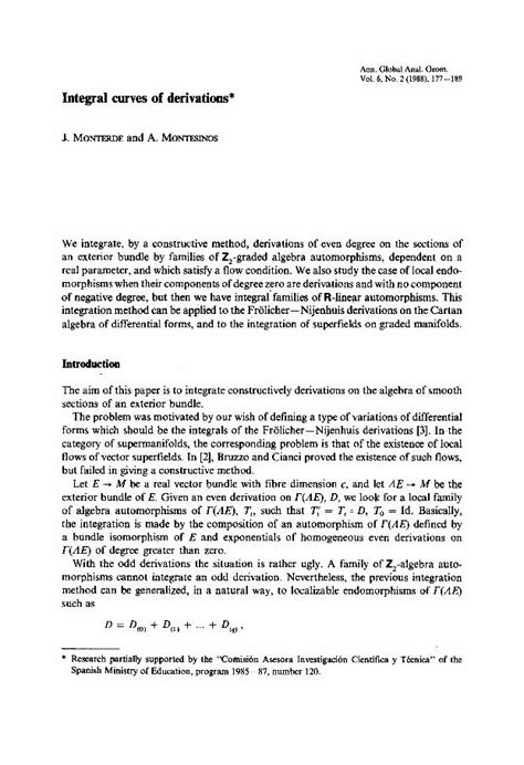 Pdf Integral Curves Of Derivations Dokumentips