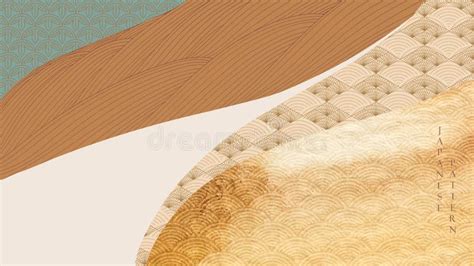 Japanese Background With Asian Vintage Pattern Vector Abstract Landscape Hand Drawn Wave