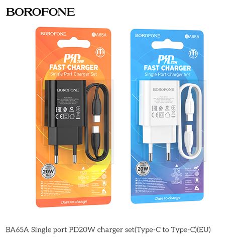 Bộ Sạc Ba65a Pd20w Một Cổng Type C Sang Type C Eu