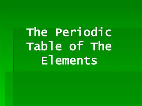 Periodic Table Ppt Ppt