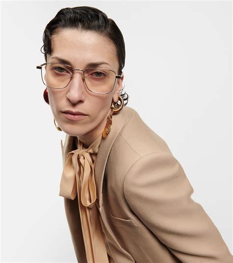 Square Metal Glasses In Gold Saint Laurent Mytheresa