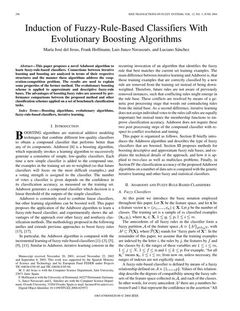 Pdf Induction Of Fuzzy Rule Based Classifiers With Evolutionary